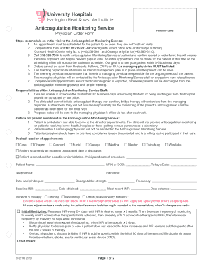 Fillable Online uhhospitals Anticoagulation Referral Form Fax Email ...