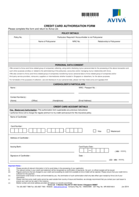 Aviva Credit Card Form - Fill Online, Printable, Fillable, Blank ...