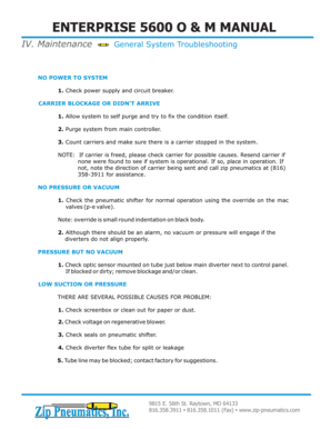 Fillable Online Pneumatic Tube System Generic ... - Zip Pneumatics, Inc ...