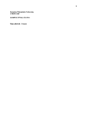 Fillable Online Sample Final Exam 1 - Kwantlen Polytechnic University Fax Email Print - pdfFiller