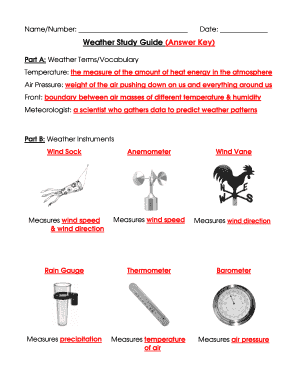 Fillable Online lcps Weather Study Gui Weather Study Guide (Answer Key ...