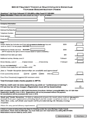 Fillable Online 2010 TVMS registration form.xls Fax Email Print - pdfFiller