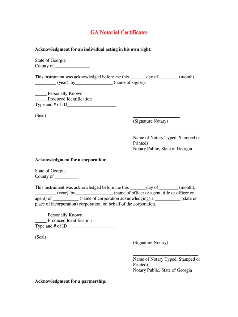 Fillable Online GA Notarial Certificates Fax Email Print - pdfFiller