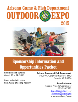 Fillable Online azgfd Sponsorship Packet - Arizona Game & Fish ...