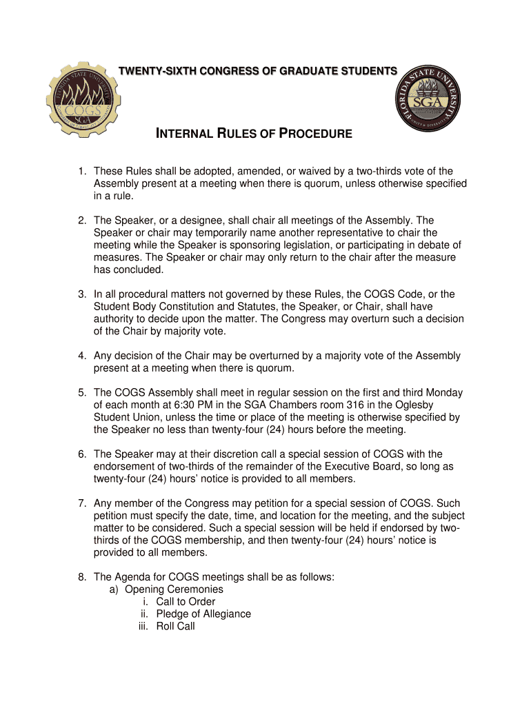 Fillable Online sga fsu Rules of Assembly - Brooklyn College - The City ...