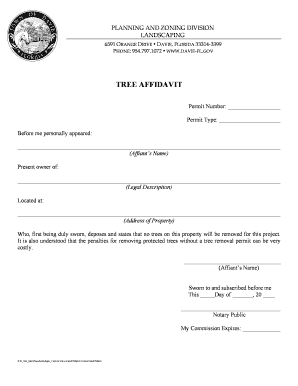 Fillable Online davie-fl Tree Affidavitdoc Fax Email Print - pdfFiller