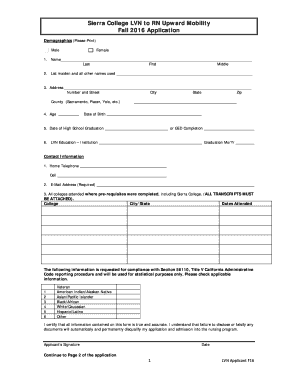 Fillable Online sierracollege Upward Mobility application - Sierra ...