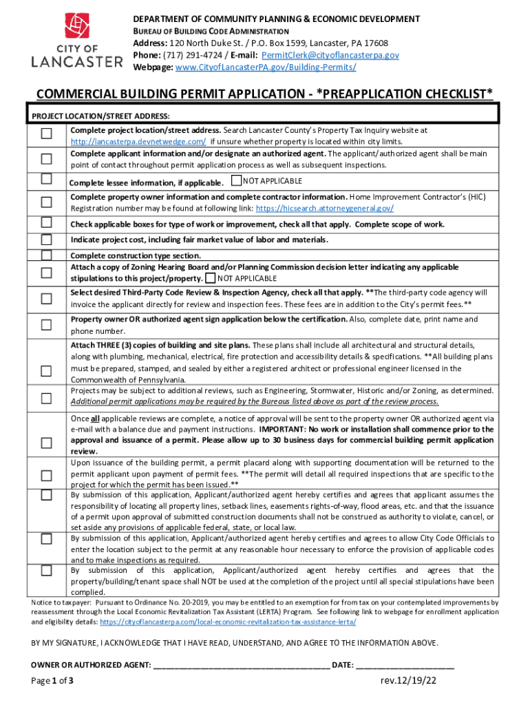 Fillable Online Commercial Building Permit Application Fax Email Print - pdfFiller
