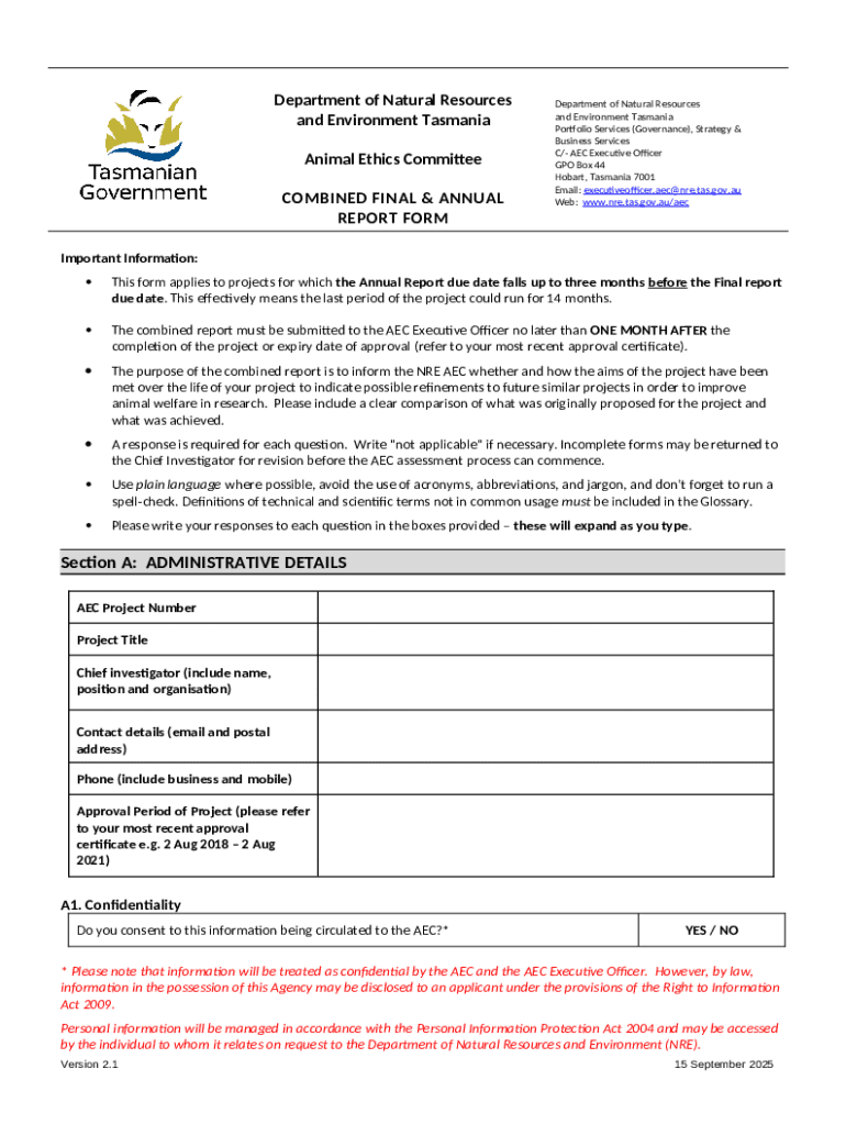 Combined Final & Annual Report Doc Template | pdfFiller