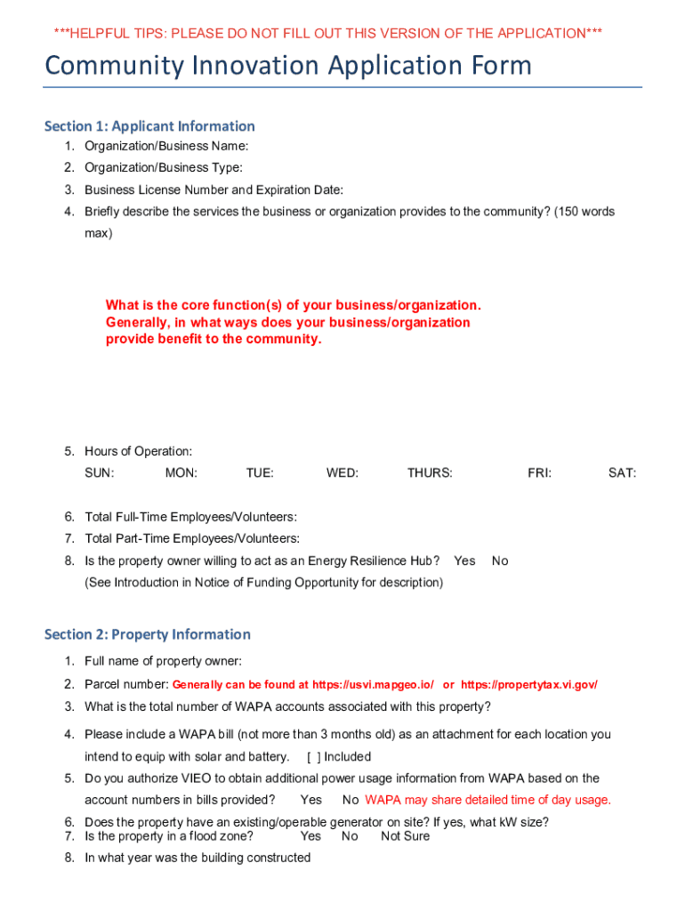 Fillable Online Community Innovation Application Fax Email Print - pdfFiller