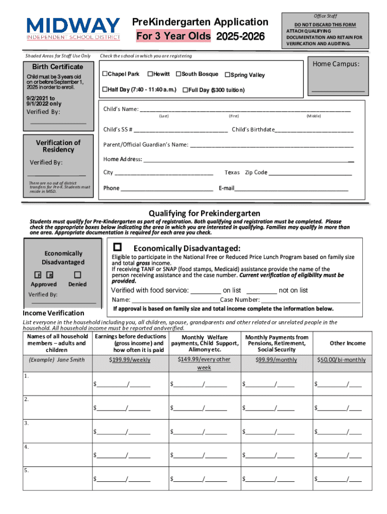 Fillable Online Prekindergarten Application Fax Email Print - pdfFiller