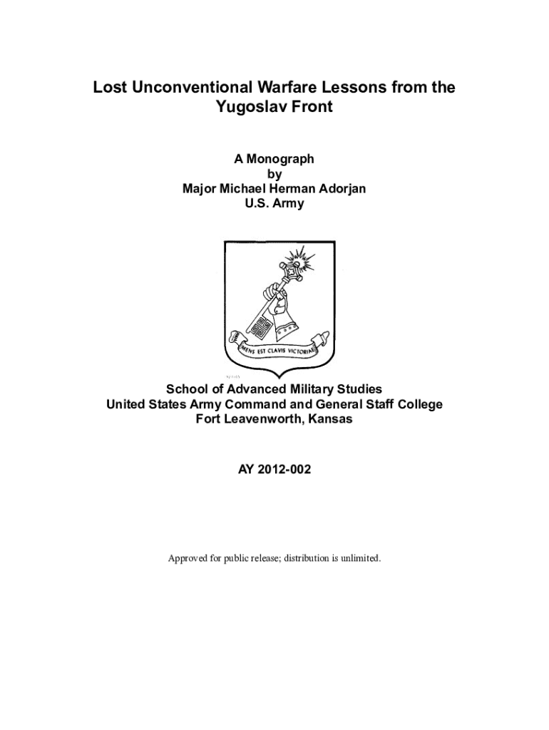 Fillable Online a Monograph by Major Michael Herman Adorjan Fax Email ...