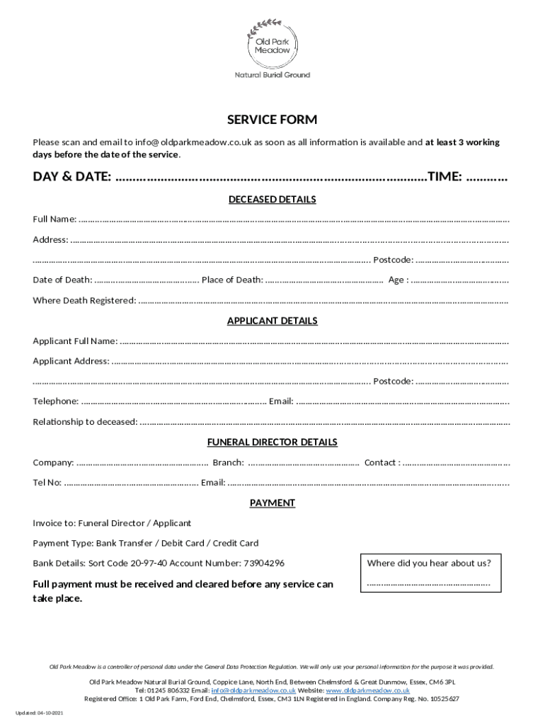 Service Doc Template | pdfFiller