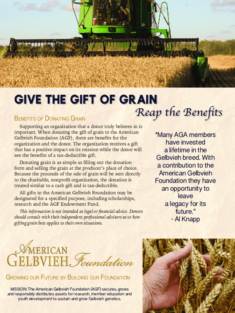 Fillable Online Give the Gift of Grain Fax Email Print - pdfFiller