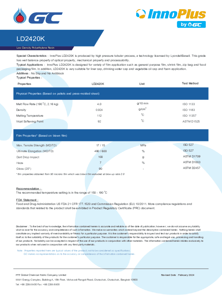 Fillable Online Low Density Polyethylene Resin Fax Email Print - pdfFiller