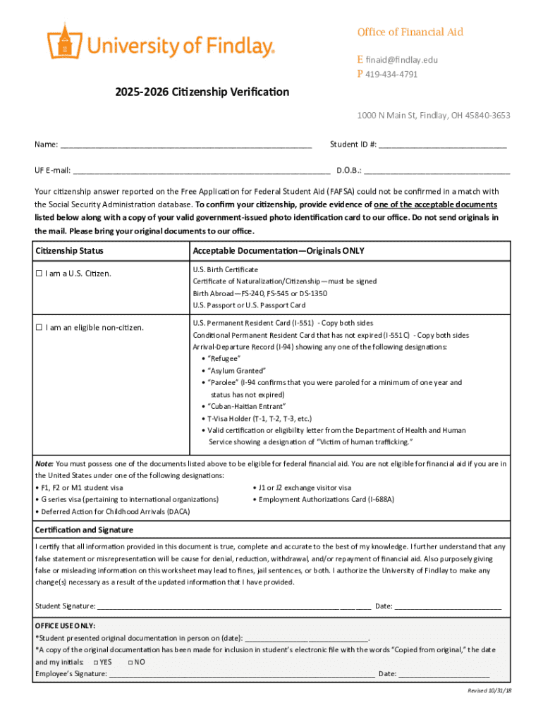 Fillable Online Citizenship Verification Form Fax Email Print - pdfFiller