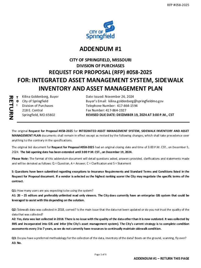 Fillable Online Request for Proposal for Integrated Asset Management ...