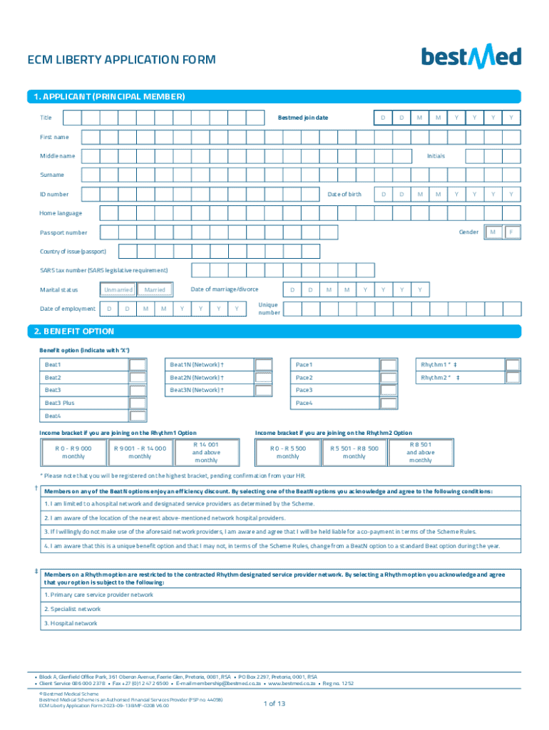 Fillable Online Ecm Liberty Application Form Fax Email Print - pdfFiller