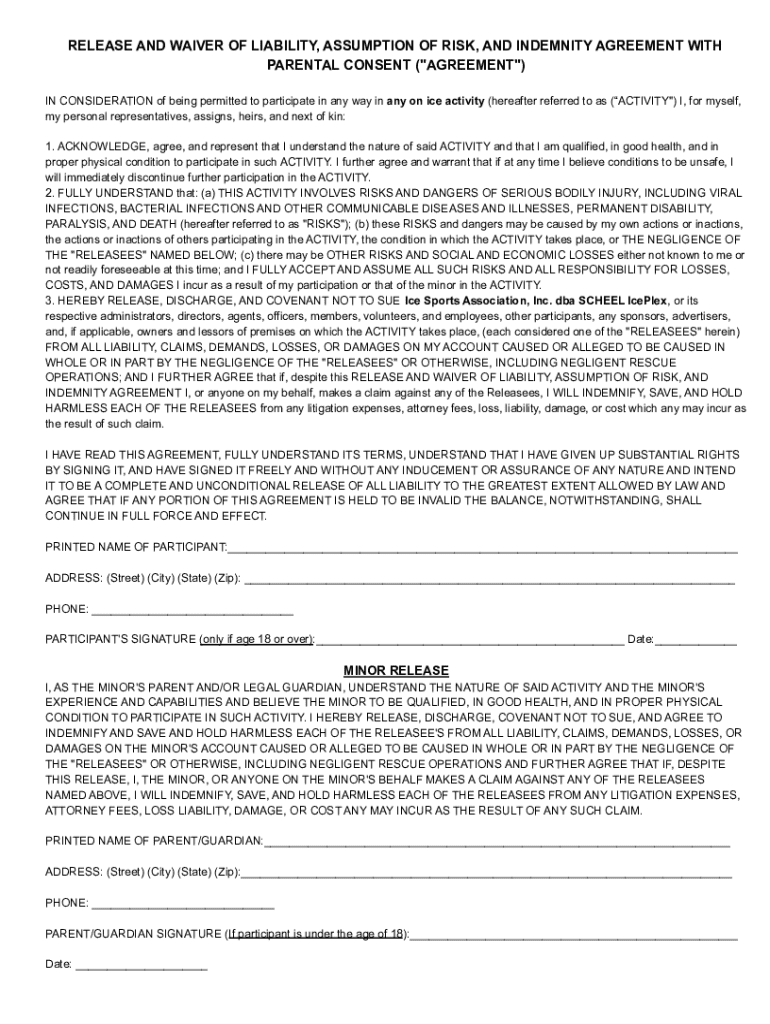 Fillable Online Liability Waiver and Release Agreement Fax Email Print ...