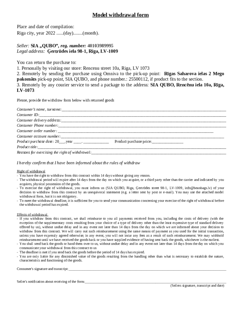 Model Withdrawal Doc Template | pdfFiller