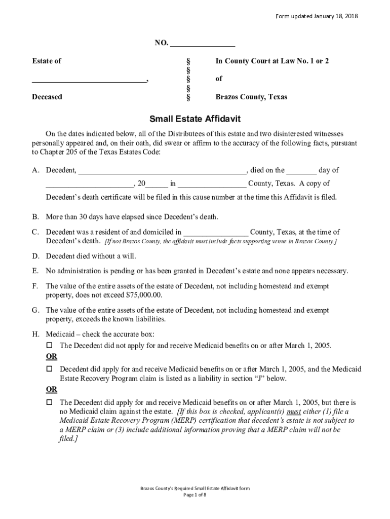 Fillable Online Small Estate Affidavit Fax Email Print - pdfFiller