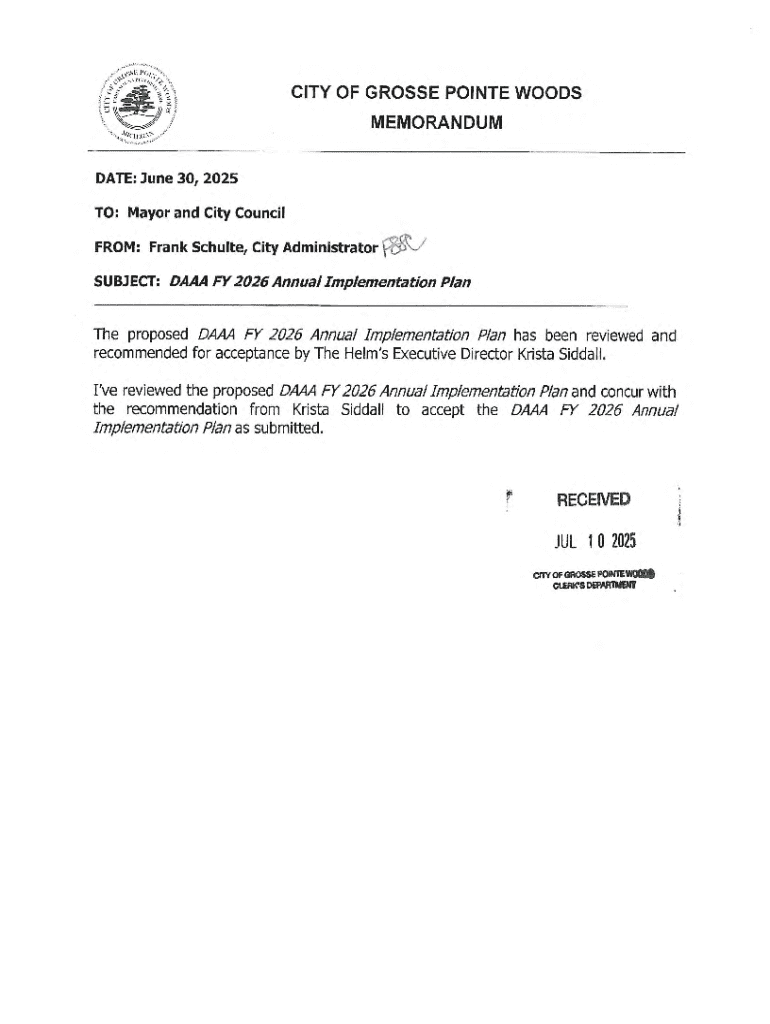 Fillable Online Daaa Fy 2026 Annual Implementation Plan Fax Email Print ...