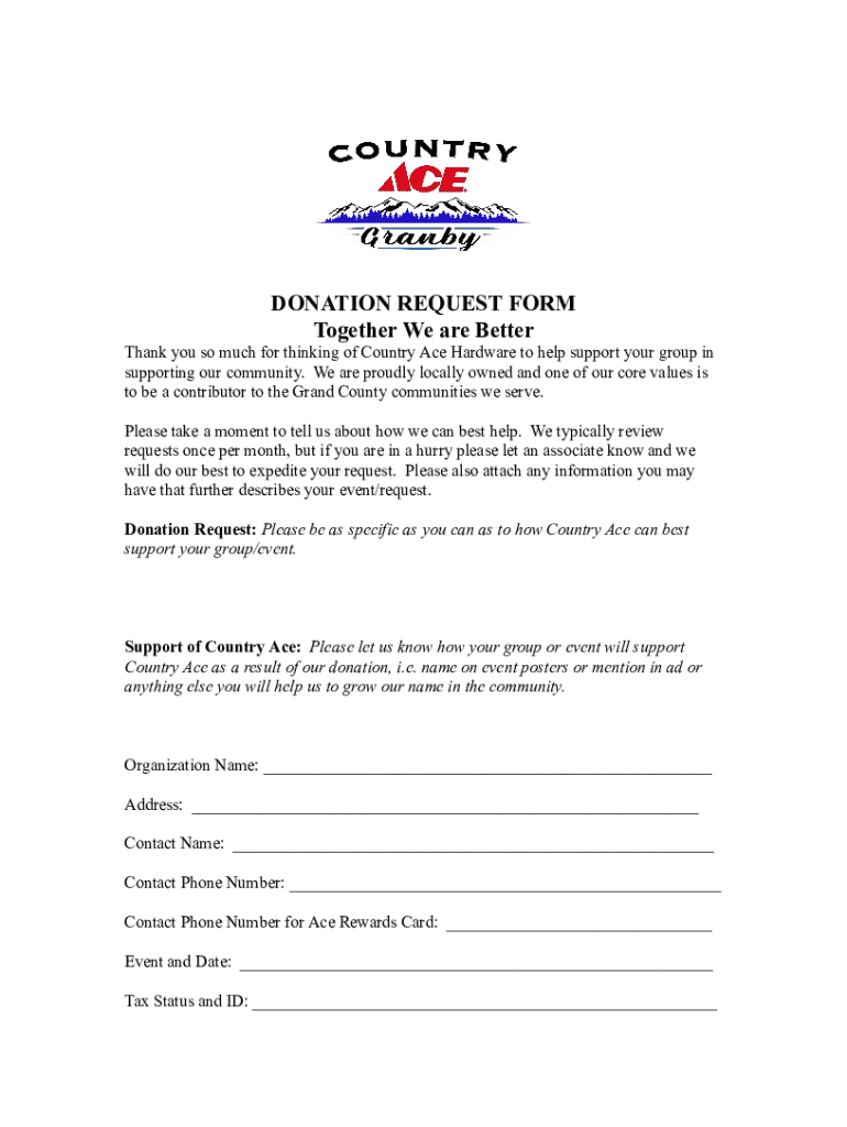 Fillable Online Donation Request Form Fax Email Print - pdfFiller