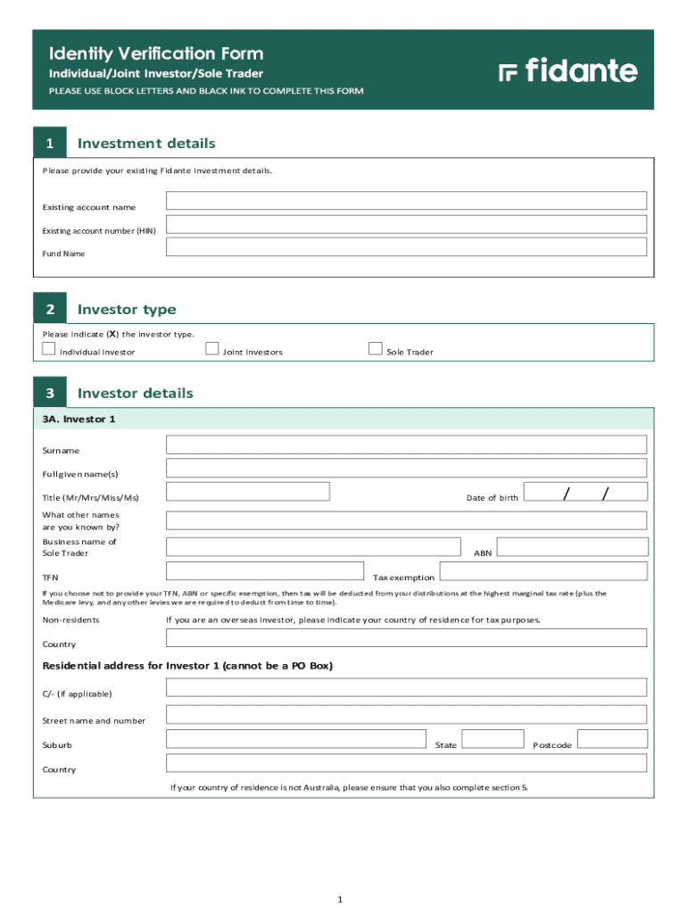 Fillable Online Identity Verification Form Fax Email Print - pdfFiller