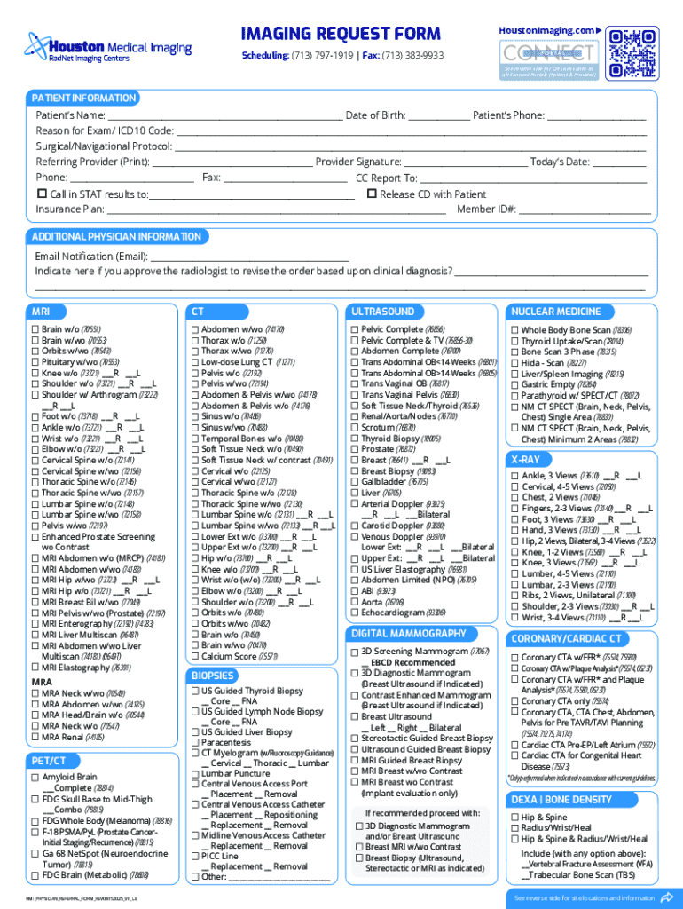 Fillable Online Imaging Request Form Fax Email Print - pdfFiller