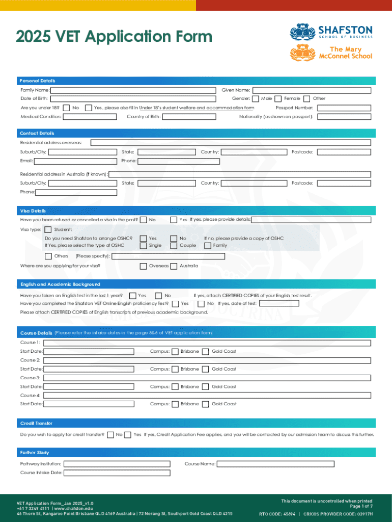Fillable Online 2025 Vet Application Form Fax Email Print - pdfFiller