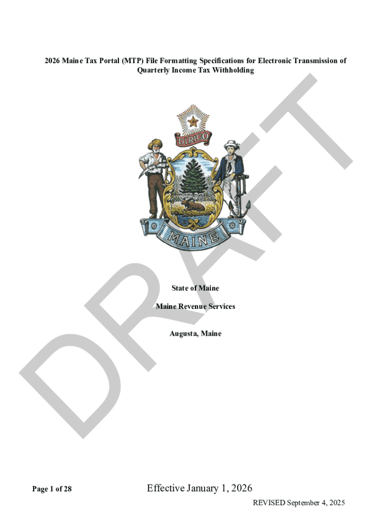 Fillable Online 2026 Maine Tax Portal File Formatting Specifications ...