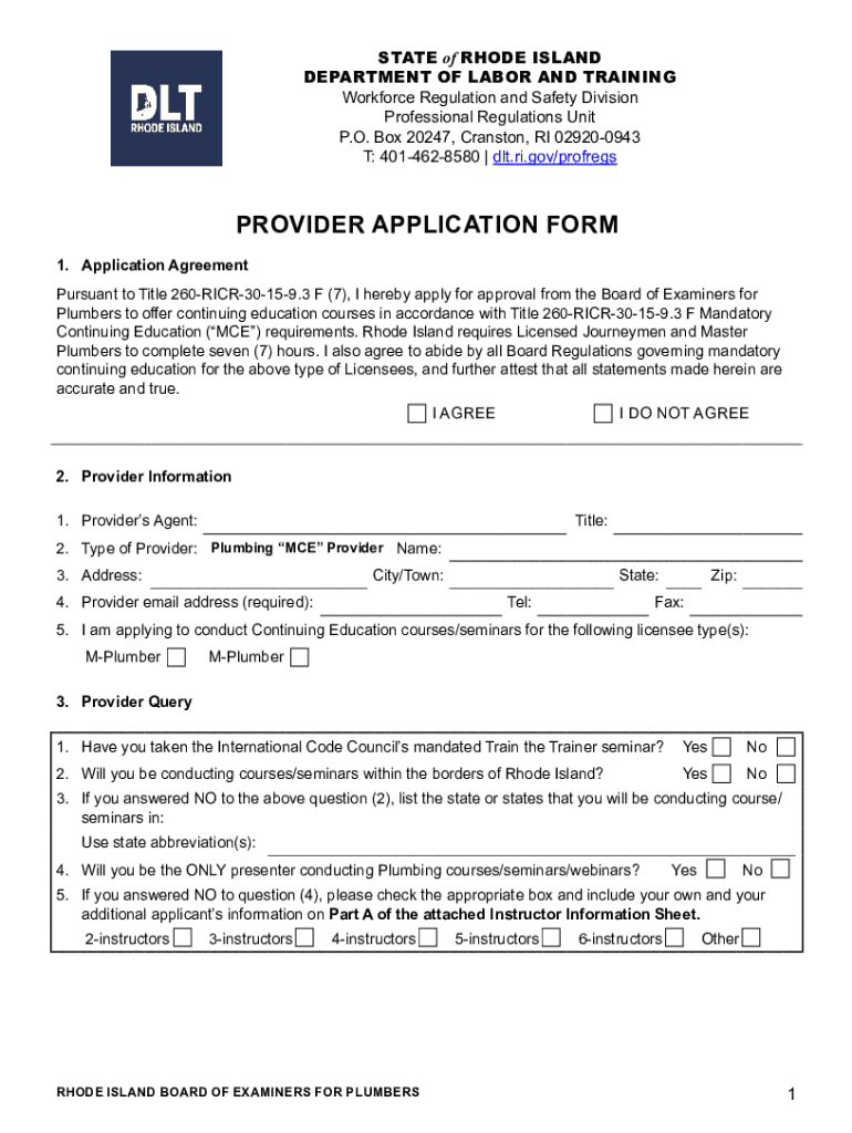 Fillable Online Provider Application for Continuing Education Fax Email Print - pdfFiller