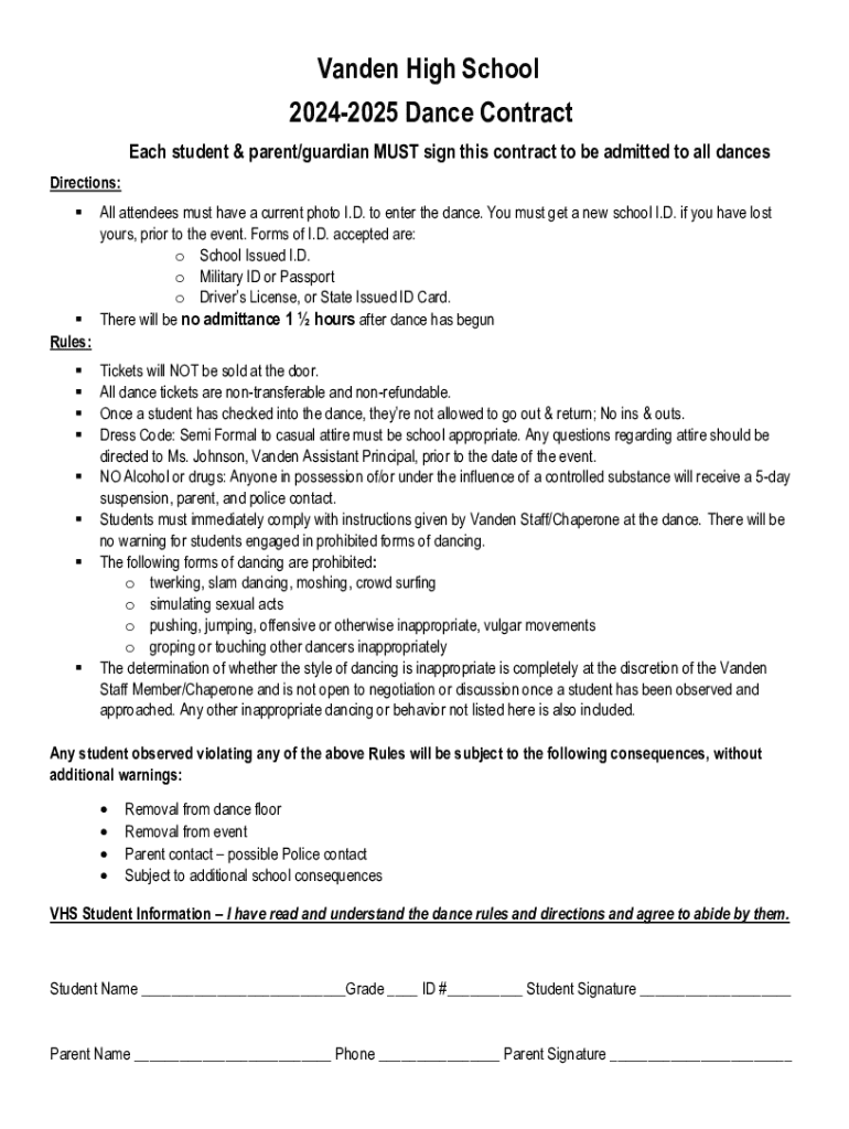 Fillable Online Dance Contract Fax Email Print - pdfFiller