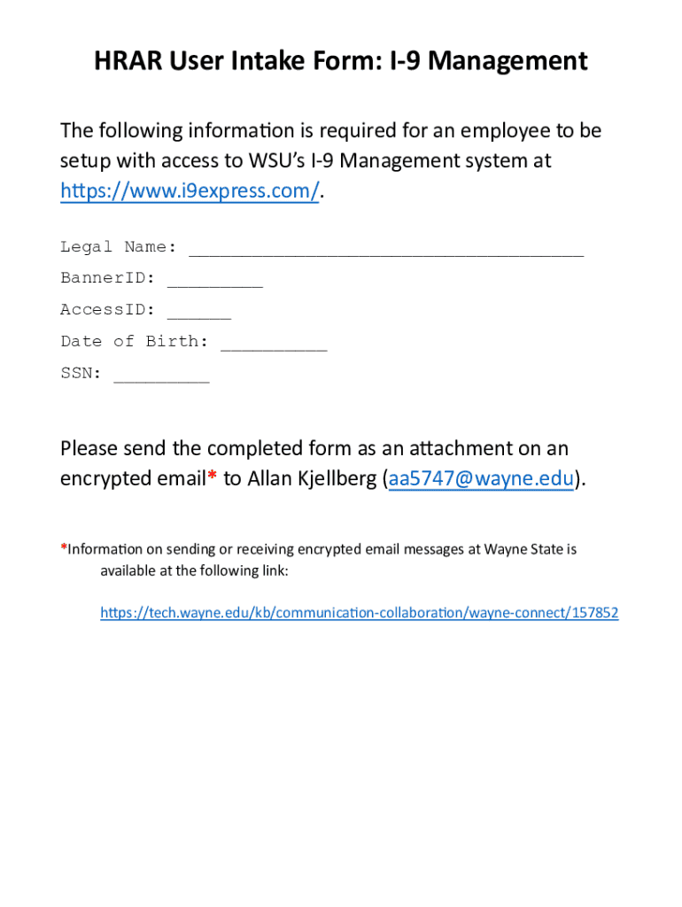 Fillable Online Hrar User Intake Form Fax Email Print - pdfFiller