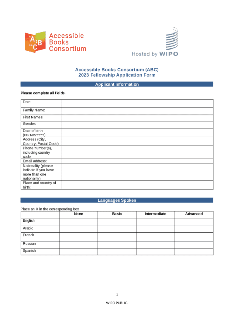2023 Fellowship Application Doc Template | pdfFiller