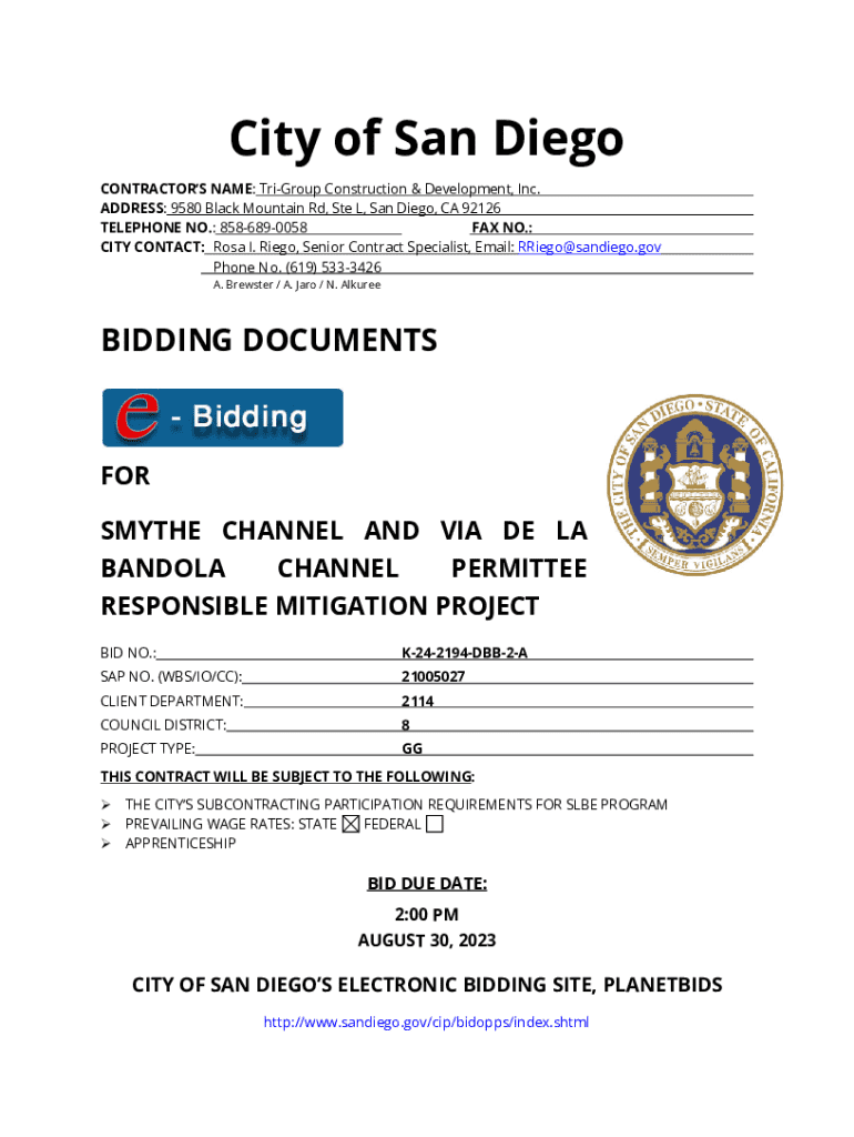 Fillable Online Bidding Documents Fax Email Print - pdfFiller