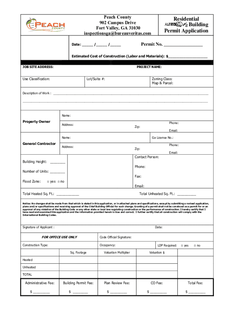 Fillable Online Residential Building Permit Application Fax Email Print - pdfFiller