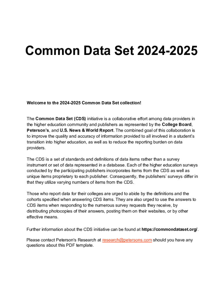 Fillable Online Common Data Set (cds) 2023-2024 Fax Email Print - pdfFiller