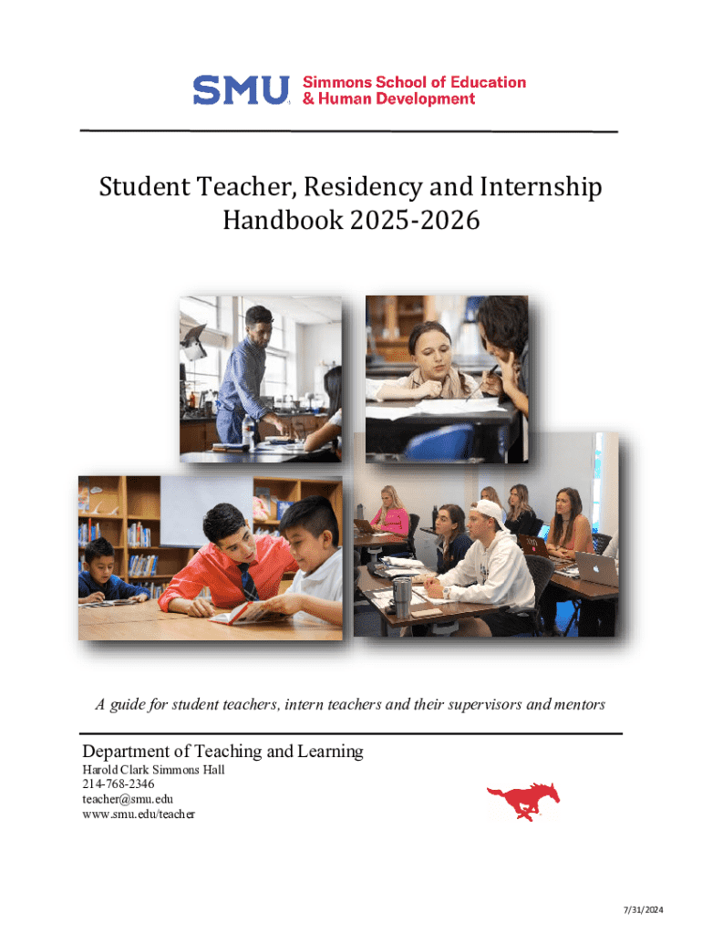 Fillable Online Student Teacher, Residency and Internship Handbook Fax ...