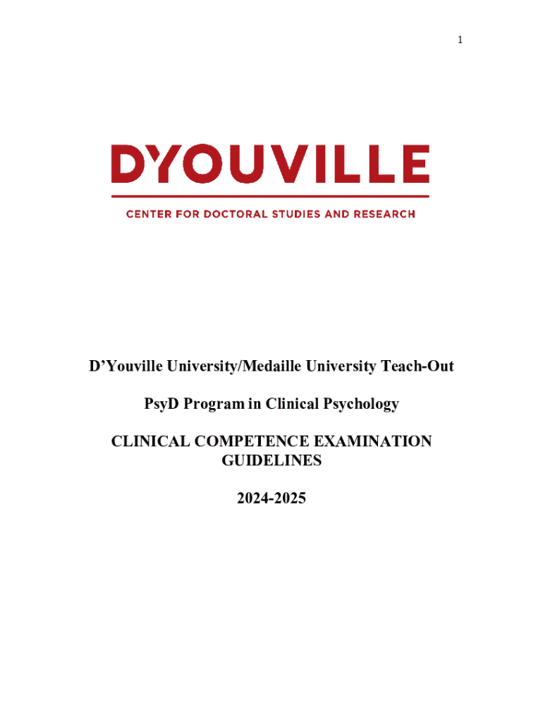 Fillable Online Clinical Competence Examination for Psyd Program in Clinical Psychology Fax ...