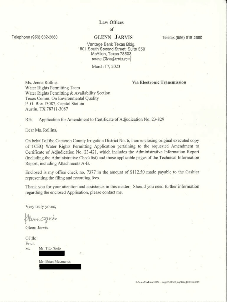 Fillable Online Tceq Water Rights Permitting Application Administrative Information Checklist ...