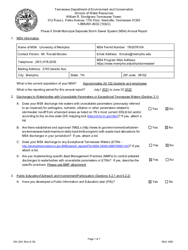 Fillable Online Phase Ii Ms4 Annual Report Fax Email Print - pdfFiller