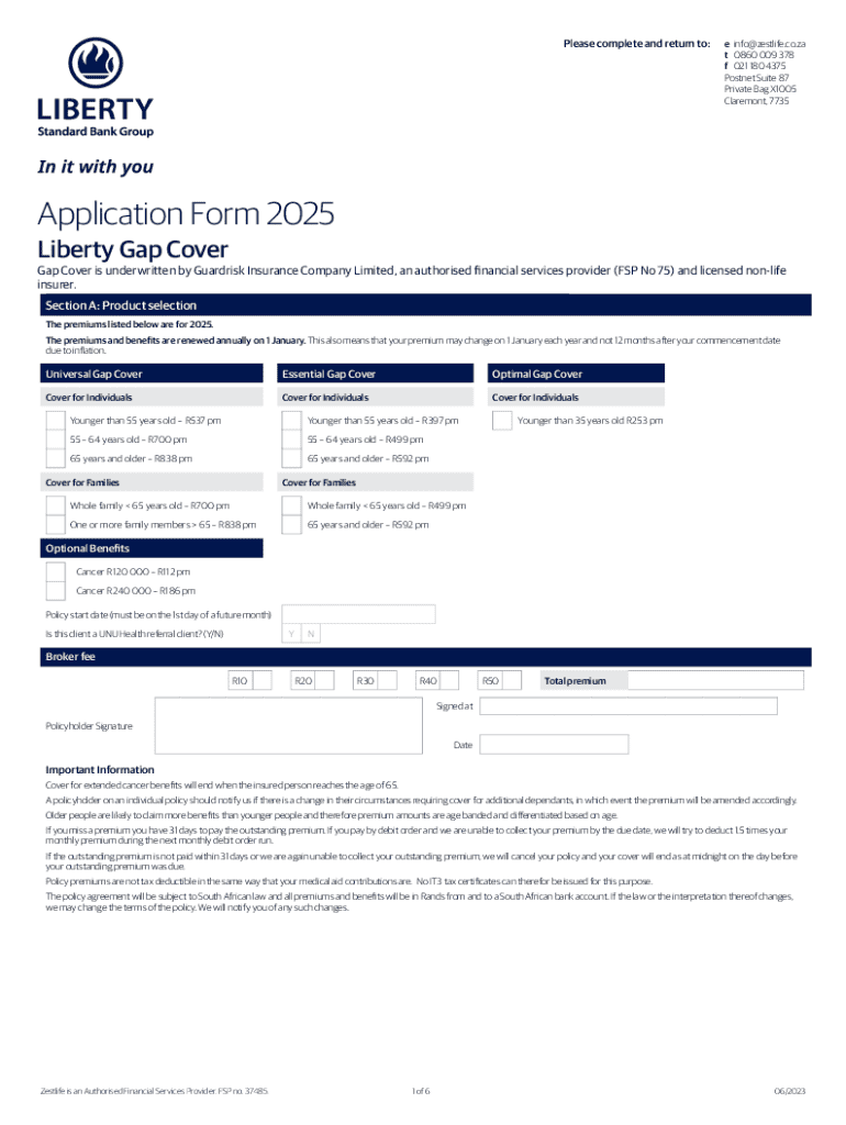 Fillable Online Liberty Gap Cover Fax Email Print - pdfFiller