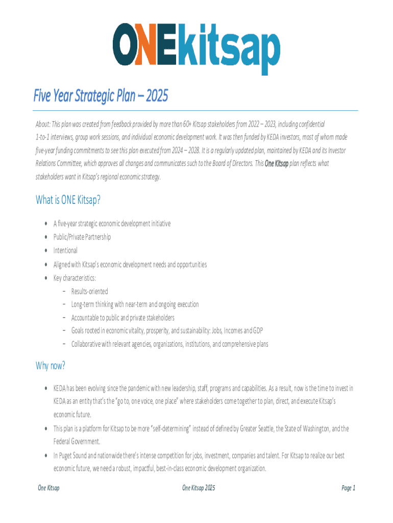 Fillable Online Five Year Strategic Plan – 2025 Fax Email Print - pdfFiller