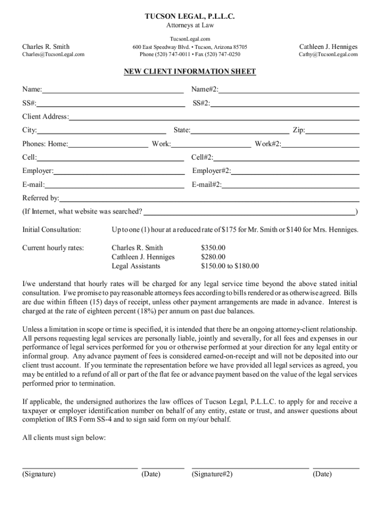 Fillable Online New Client Information Sheet Fax Email Print - pdfFiller