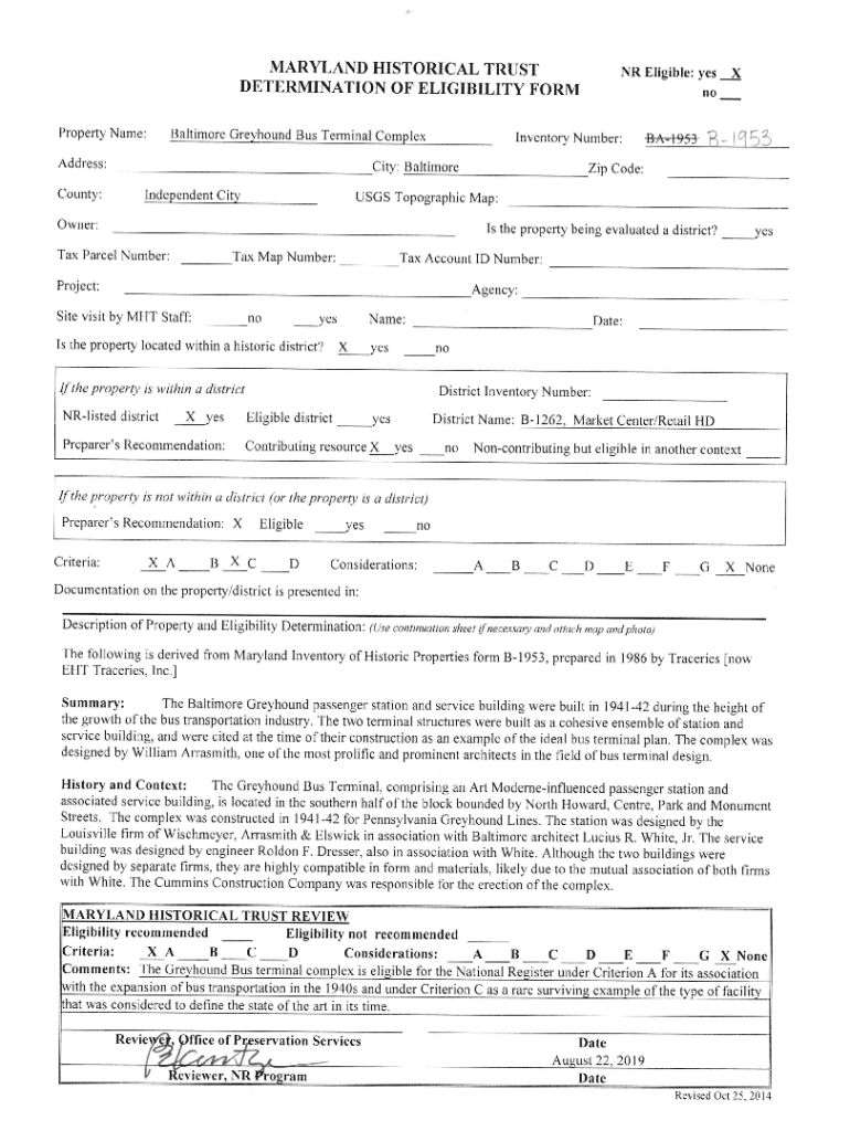 Fillable Online Maryland Historical Trust Fax Email Print - pdfFiller