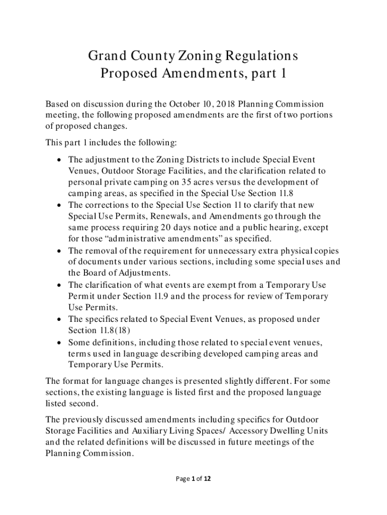 Fillable Online Grand County Zoning Regulations Proposed Amendments Fax Email Print - pdfFiller