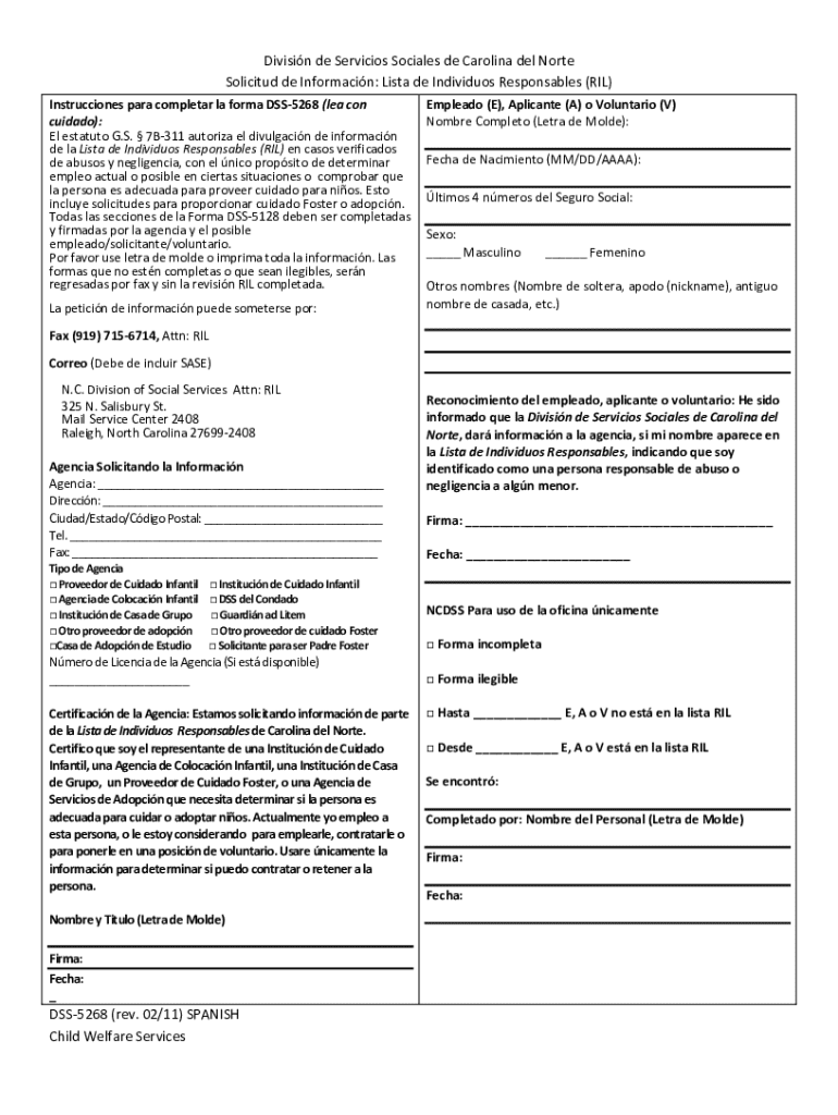 Rellenable en línea Dss-5268 Fax Email Imprimir - pdfFiller