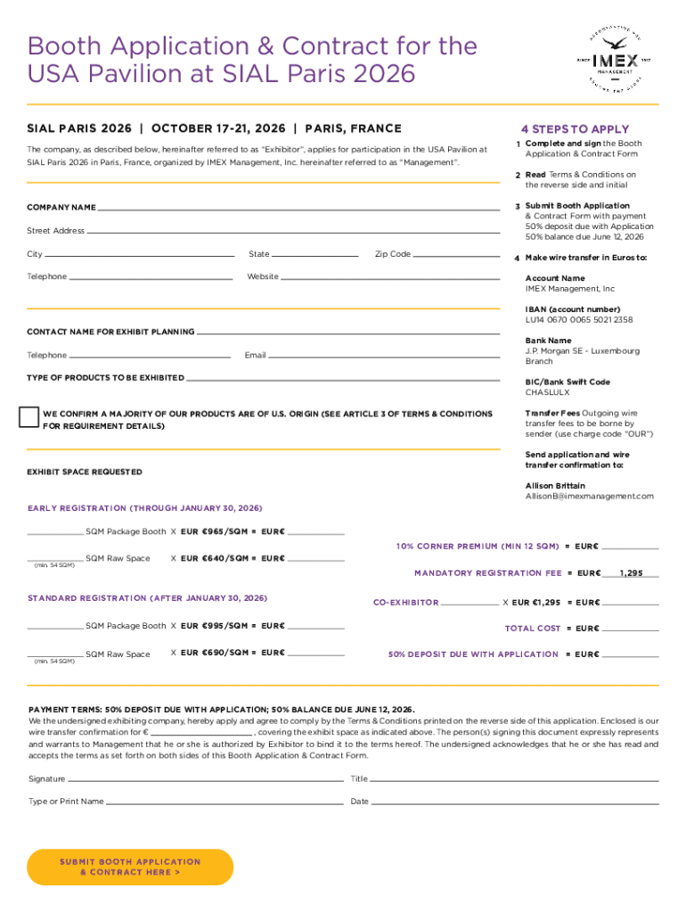 Fillable Online Booth Application & Contract Fax Email Print - pdfFiller