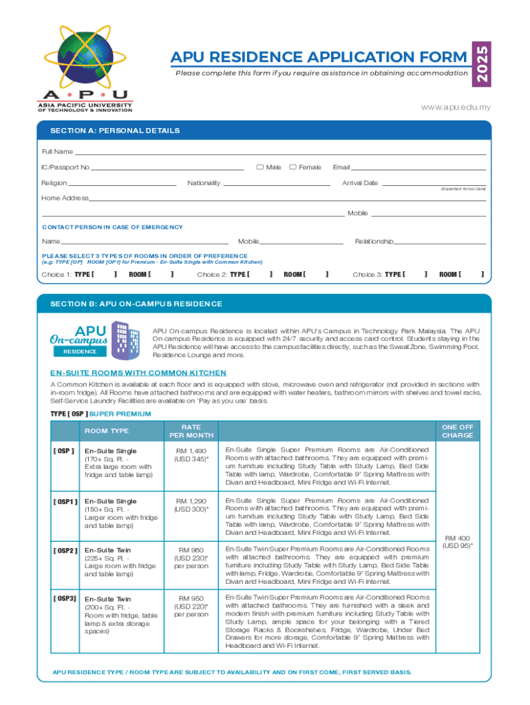Fillable Online Formulir Permohonan Penginapan Apu Fax Email Print ...